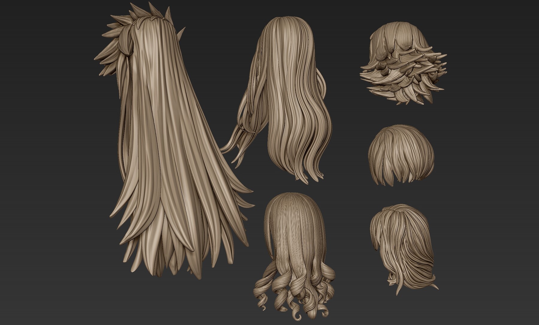 ArtStation - Hair Collection 4 | Resources