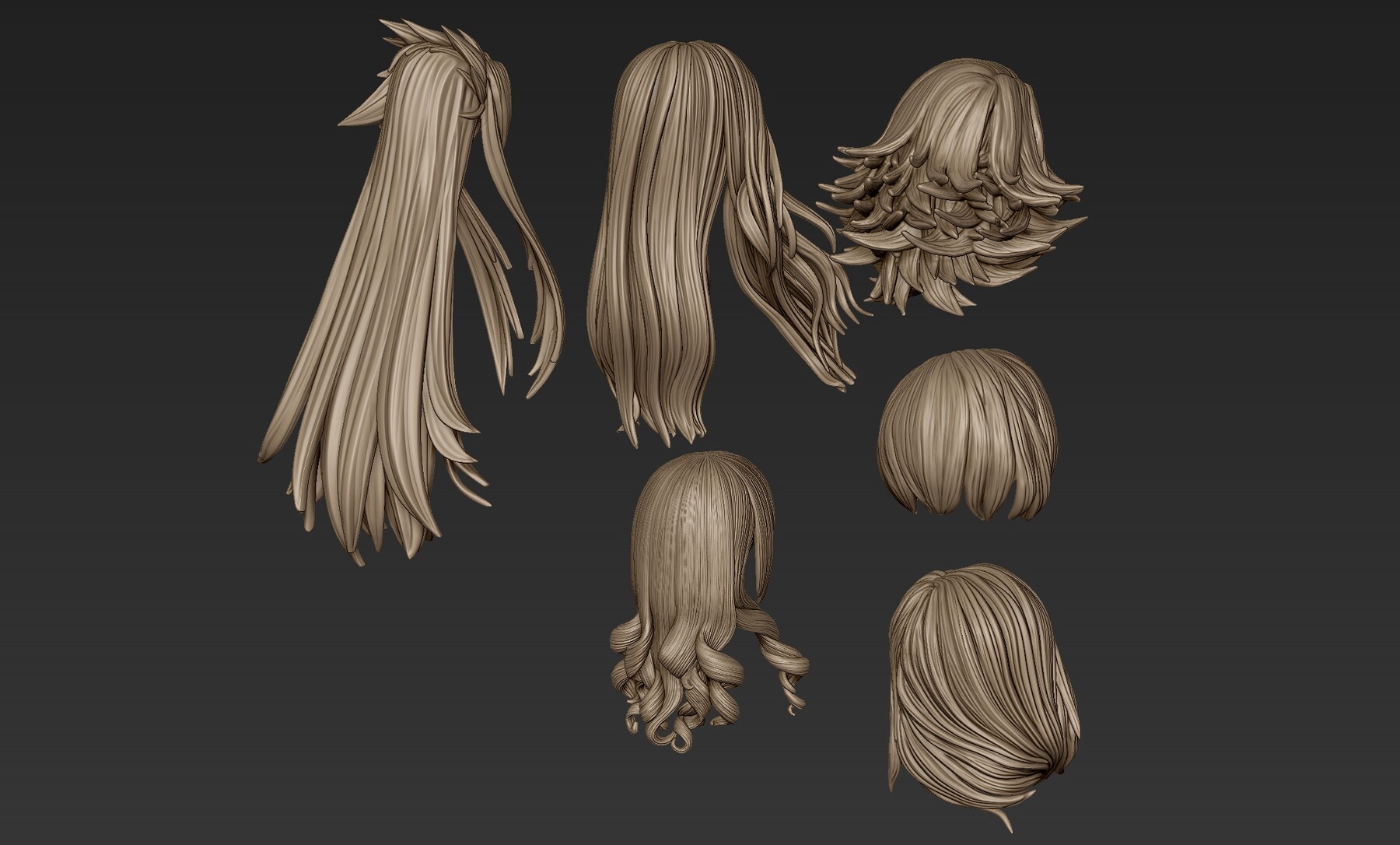 ArtStation - Hair Collection 4 | Resources
