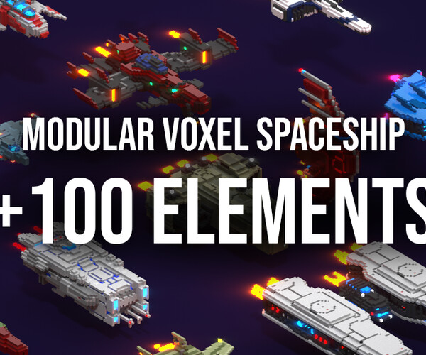 ArtStation - +100 Modular Voxel Spaceships Assets | Game Assets