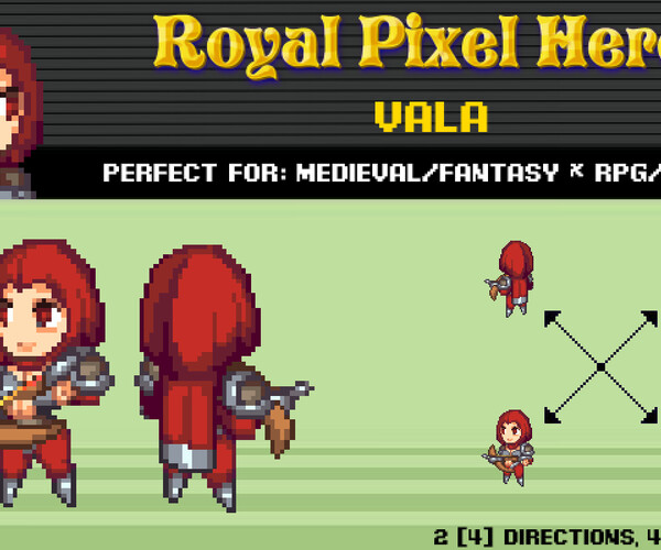 ArtStation - Pixel Art Isometric Hero: Valla (Royal Pixel Art Set ...