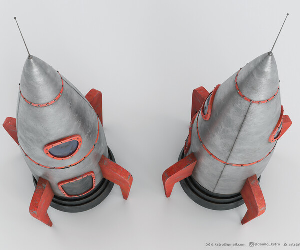 ArtStation - Retro Rocket | 3D model | Resources