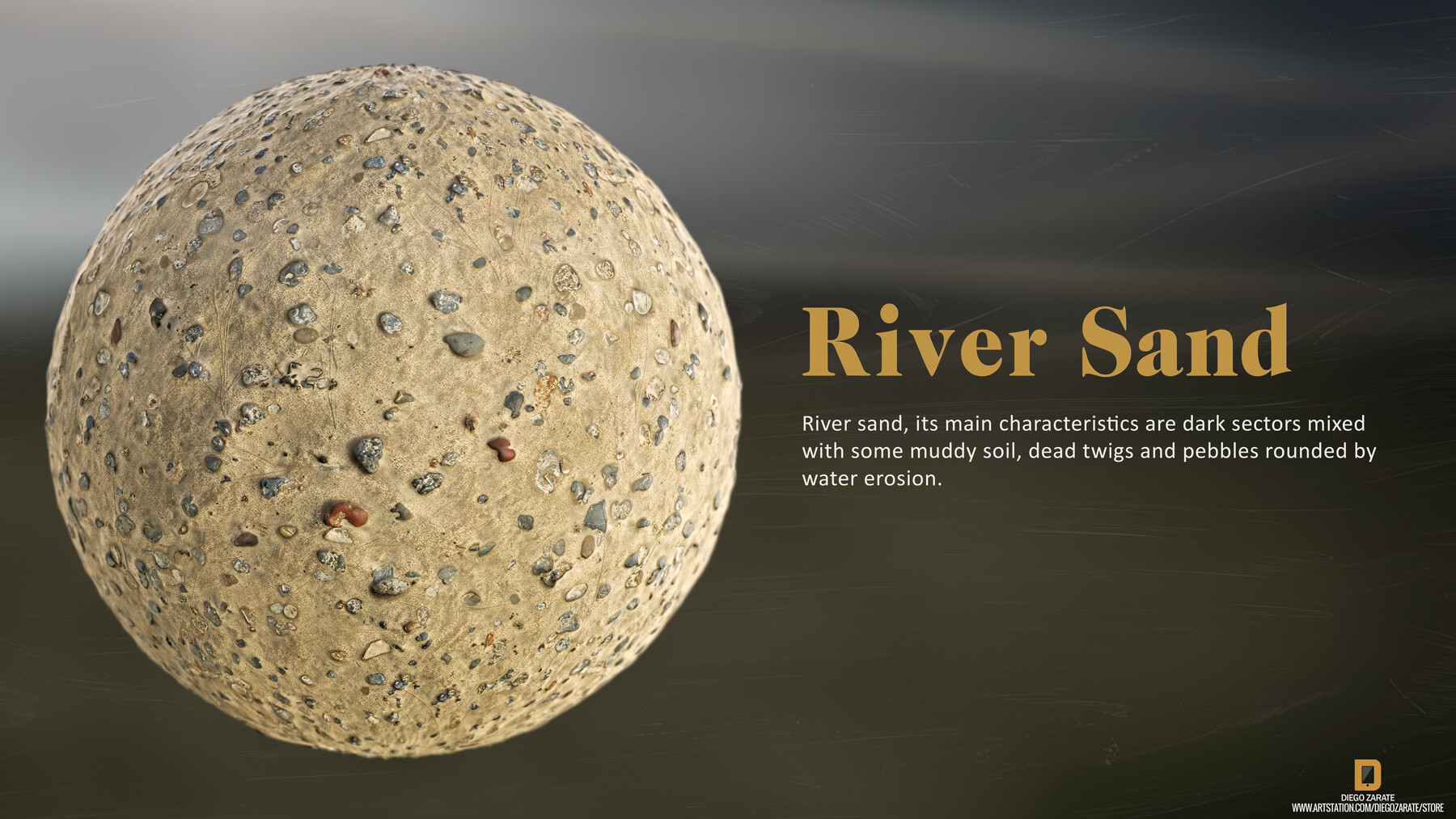 ArtStation - PBR - RIVER SAND- 4K MATERIAL | Game Assets