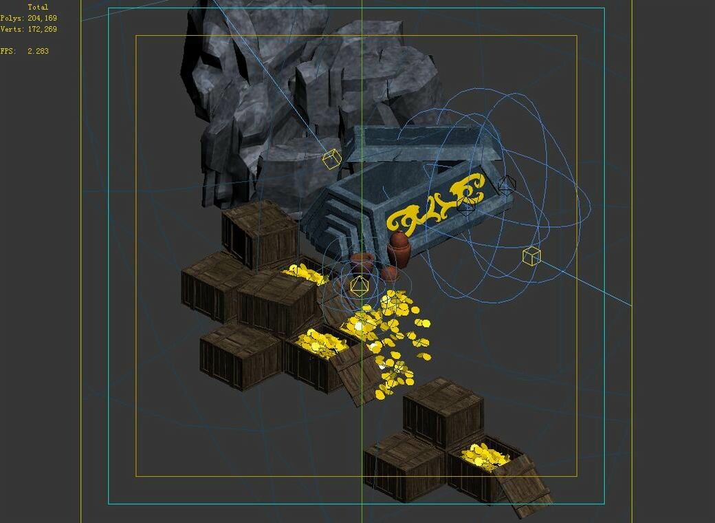ArtStation - Tomb Map - Coffin Box Gold Coins | Game Assets