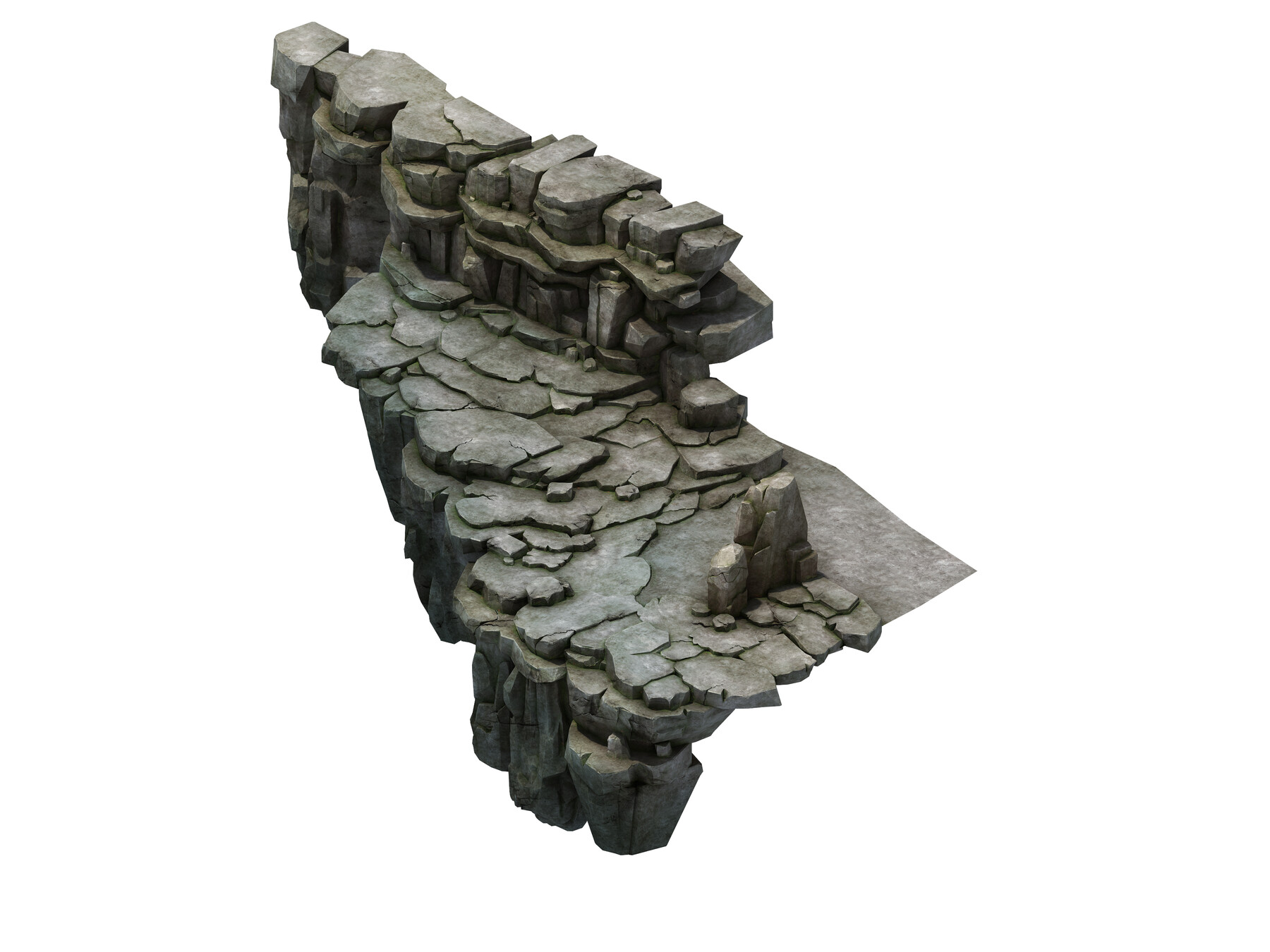 ArtStation - Fallen Land - Stone Road Aisle 02 | Game Assets