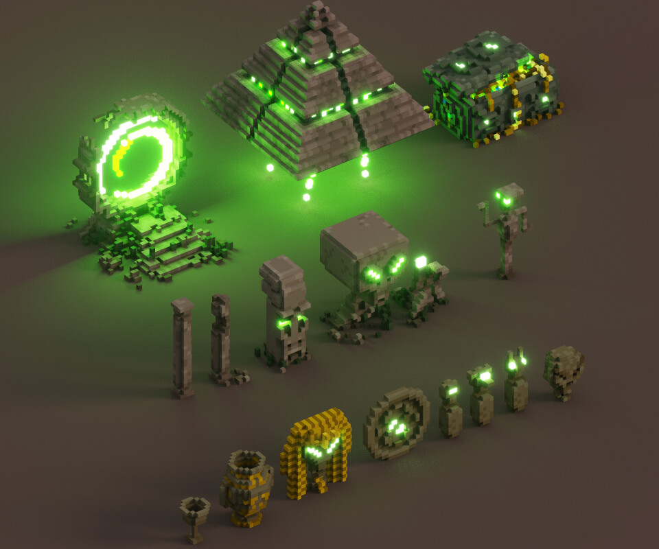 ArtStation - +15 Voxel Environment Kitbash | Game Assets