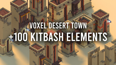 ArtStation - +100 Voxel Desert Town Kitbash | Game Assets
