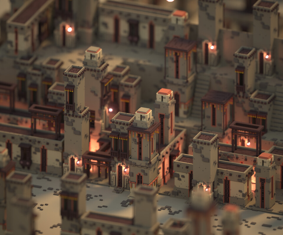 ArtStation - +100 Voxel Desert Town Kitbash | Game Assets