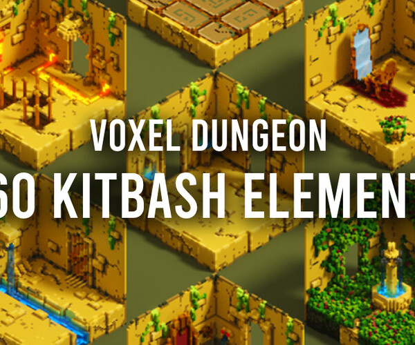 ArtStation - +60 Voxel Dungeon Kitbash | Resources