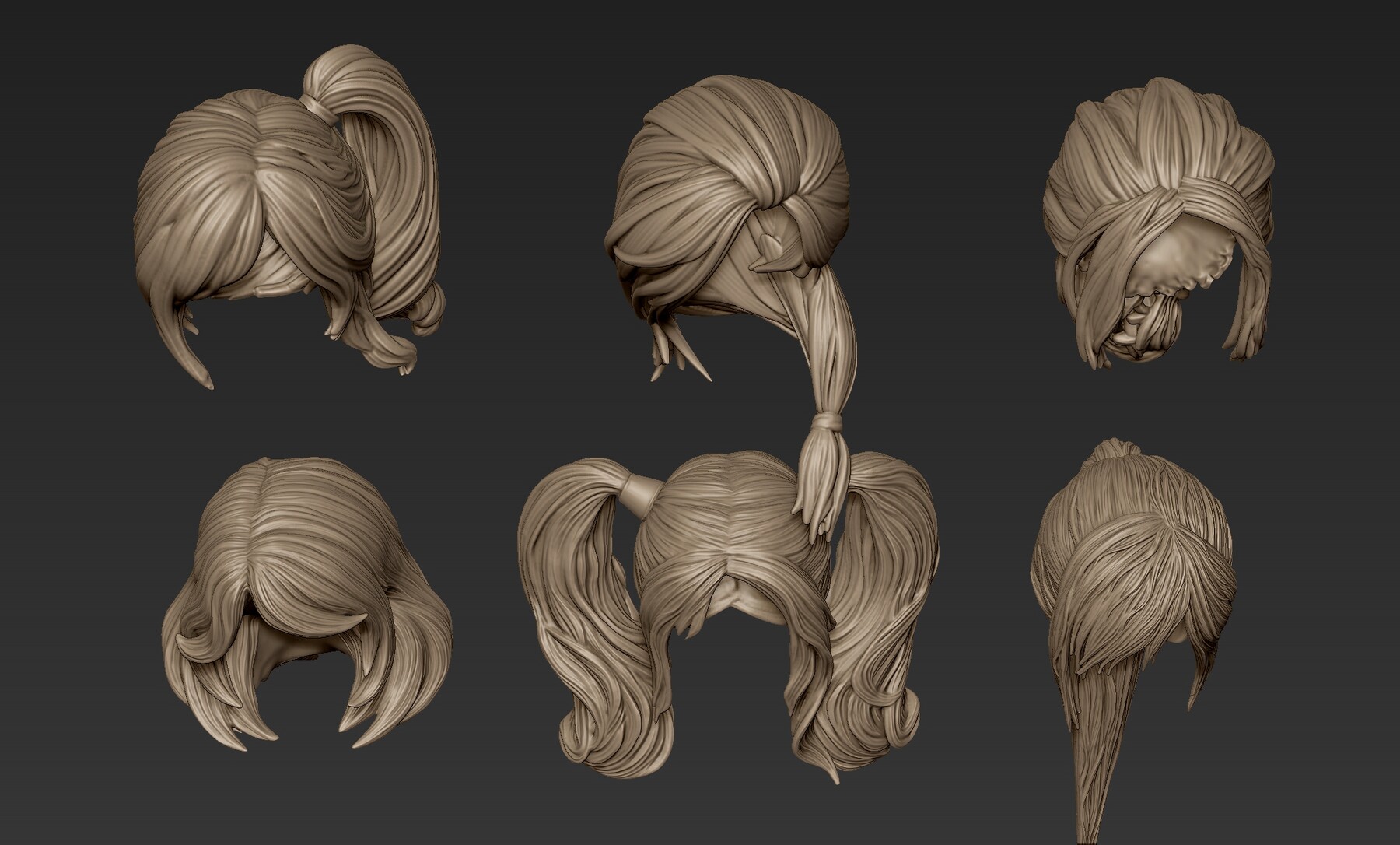 ArtStation - Hair Collection 6 | Resources