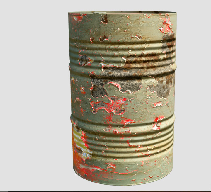 ArtStation - dirty metal barrel | Game Assets