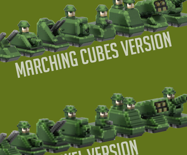 ArtStation - 10 Voxel Tanks And Terrains | Game Assets