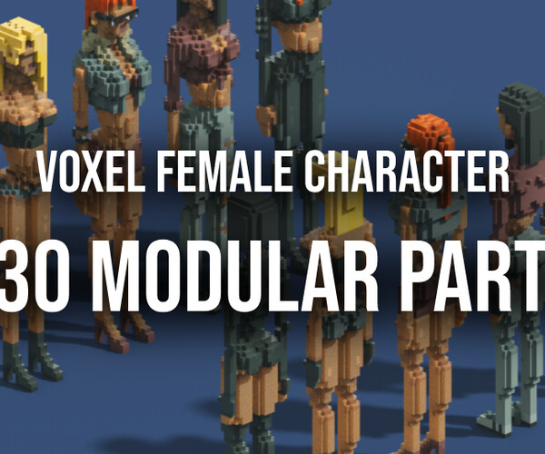 ArtStation - +30 Modular Female Voxel Characters | Game Assets