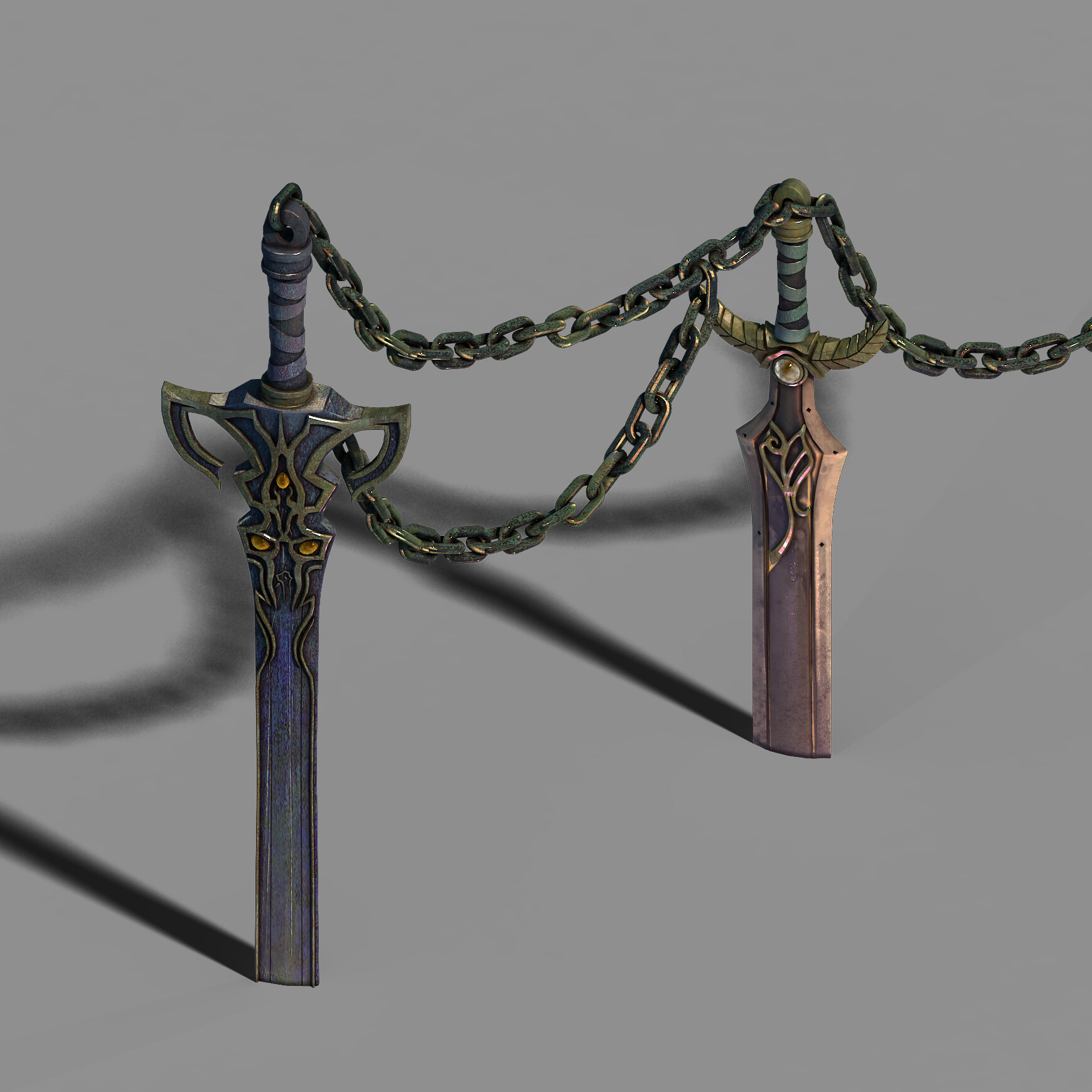 ArtStation - Town Magic Cave - Sword - Iron Chain 01 | Game Assets