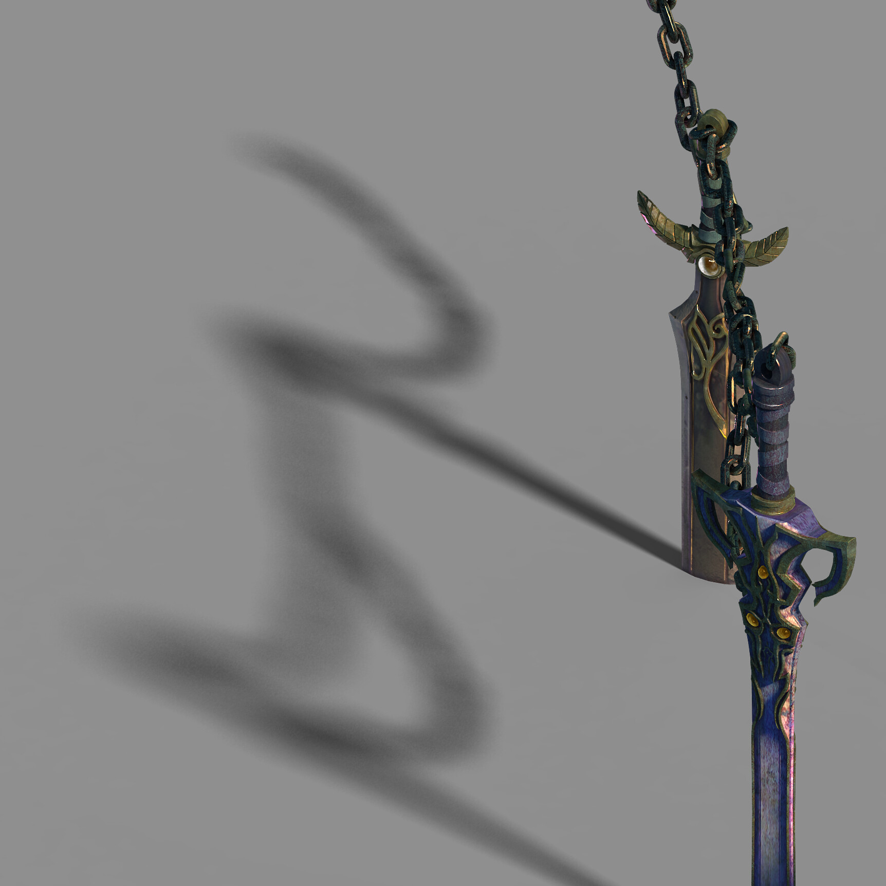 ArtStation - Town Magic Cave - Sword - Iron Chain 01 | Game Assets