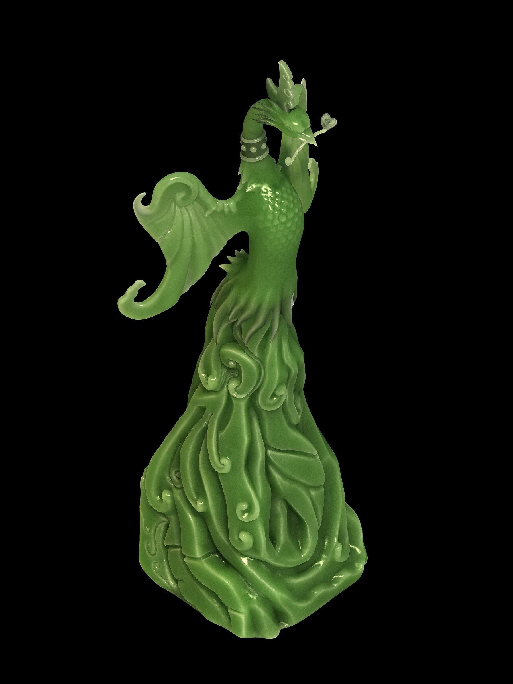 ArtStation - Emerald - Phoenix Sculpture 17 | Game Assets