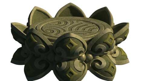 ArtStation - Landing interface - stone lotus 03 | Game Assets