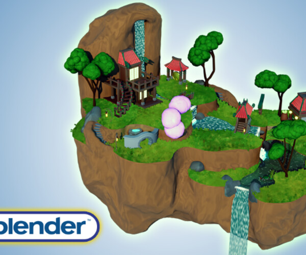 ArtStation - Blender Ghibli Art Oriental Stylized Scene Complete Guide ...