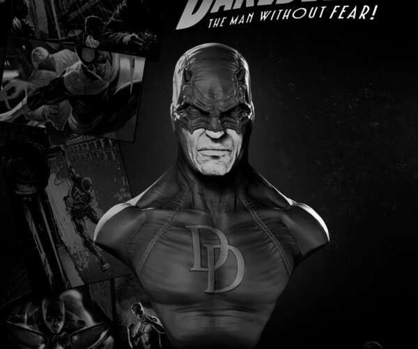 ArtStation - CLASSIC DAREDEVIL BUST STL | Resources
