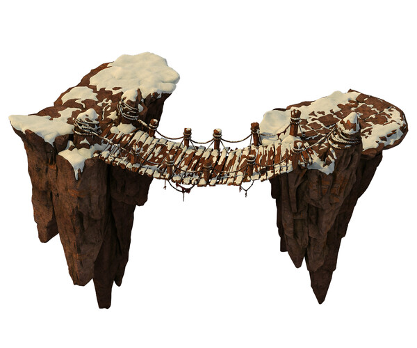 ArtStation - Huashan Mountain Road - ice and snow bridge | Game Assets