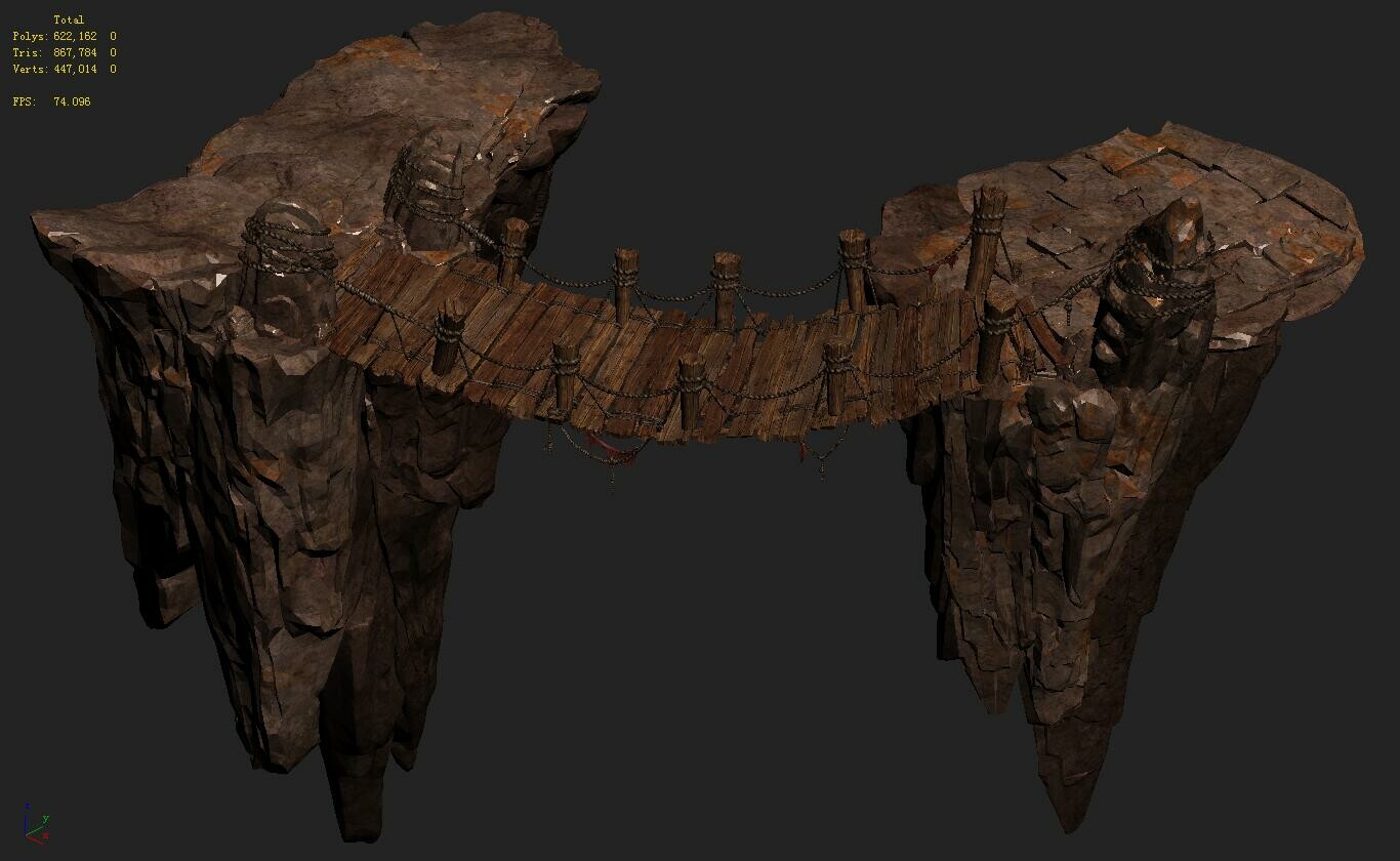 ArtStation - Huashan Mountain Road - ice and snow bridge | Game Assets