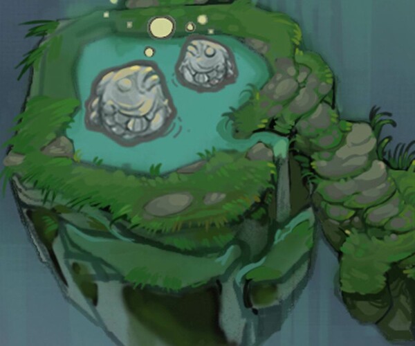 ArtStation - Cartoon mountain shape - stone fish | Game Assets