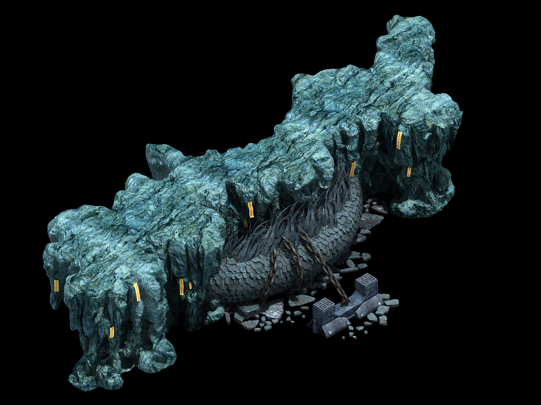 ArtStation - Trapped Dragon Cave - Mountain 01 | Game Assets
