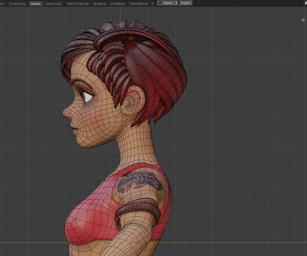 ArtStation - Stylized Character Girl - Rinna - Blender 3d Model | Resources