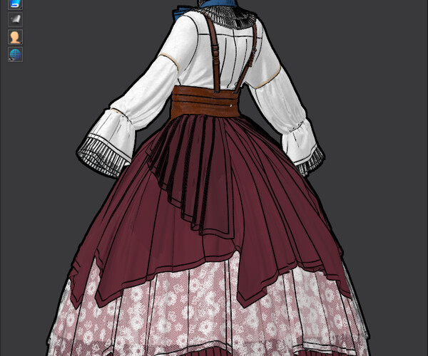ArtStation - Victorian Style Dress - 70 Marvelous Designer and Clo3D ...
