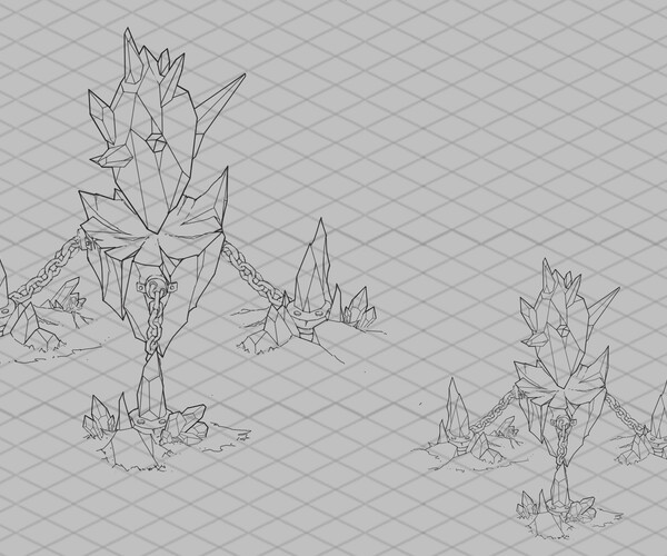 ArtStation - Crystal Swamp - Crystal Trapped Monster 02 | Game Assets