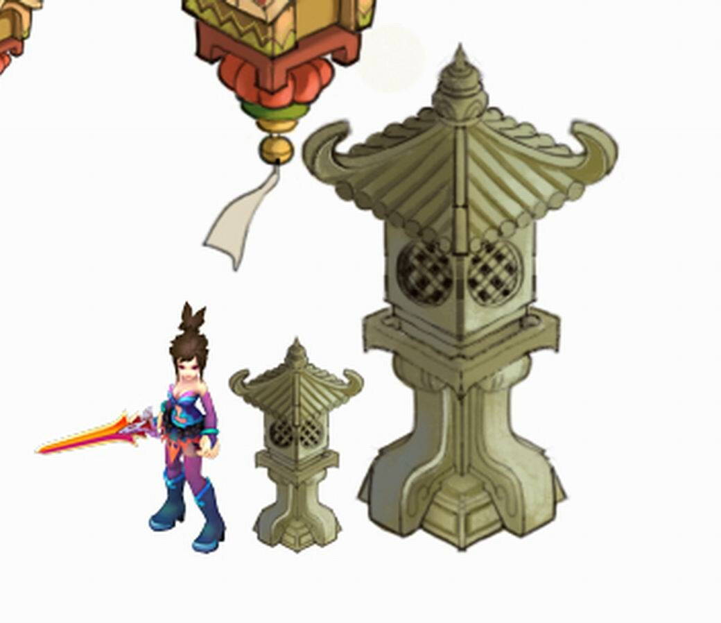 ArtStation - Ancient Chinese Decoration - Stone Street Light 01 | Game ...