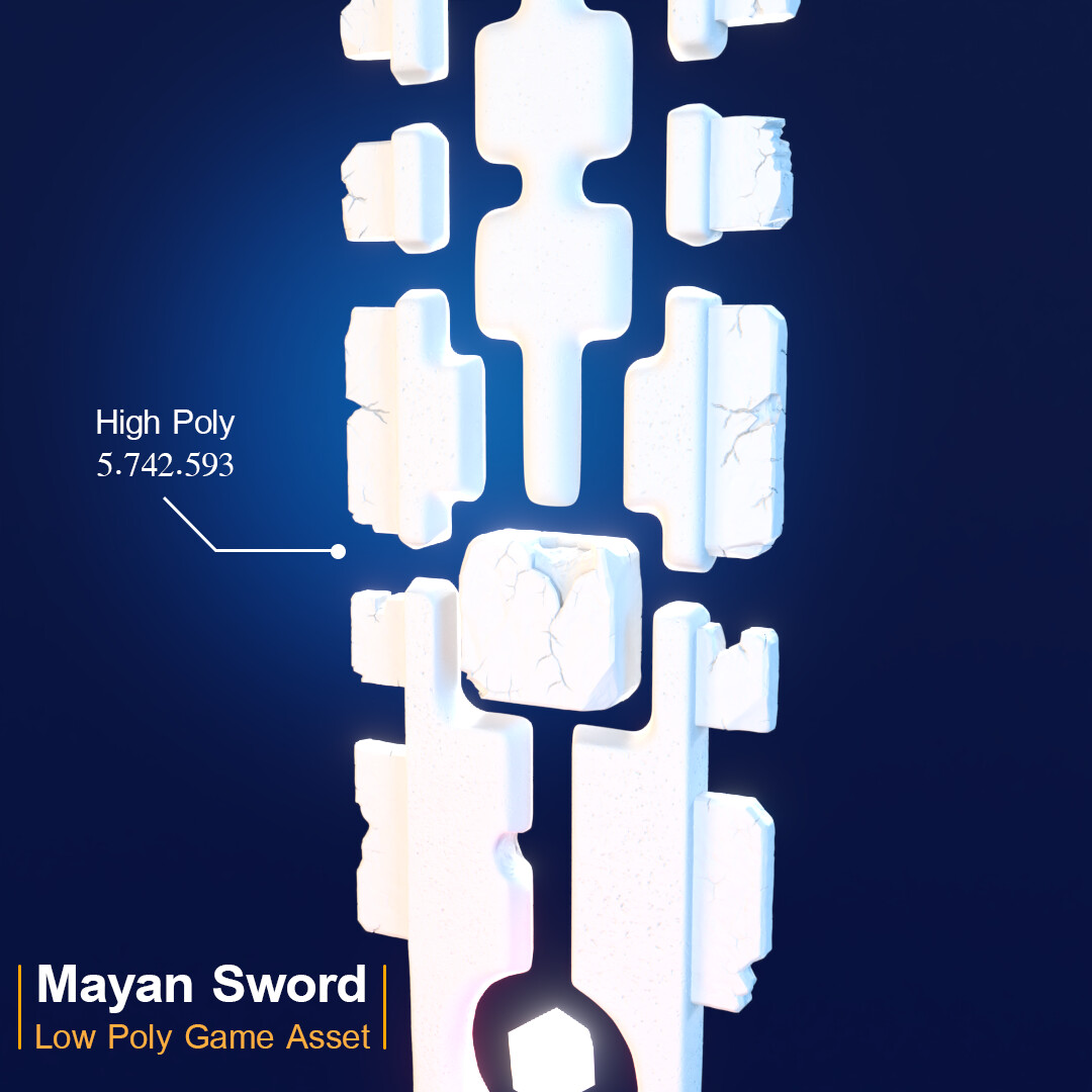 ArtStation - Free Low Poly Mayan Sword | Game Assets