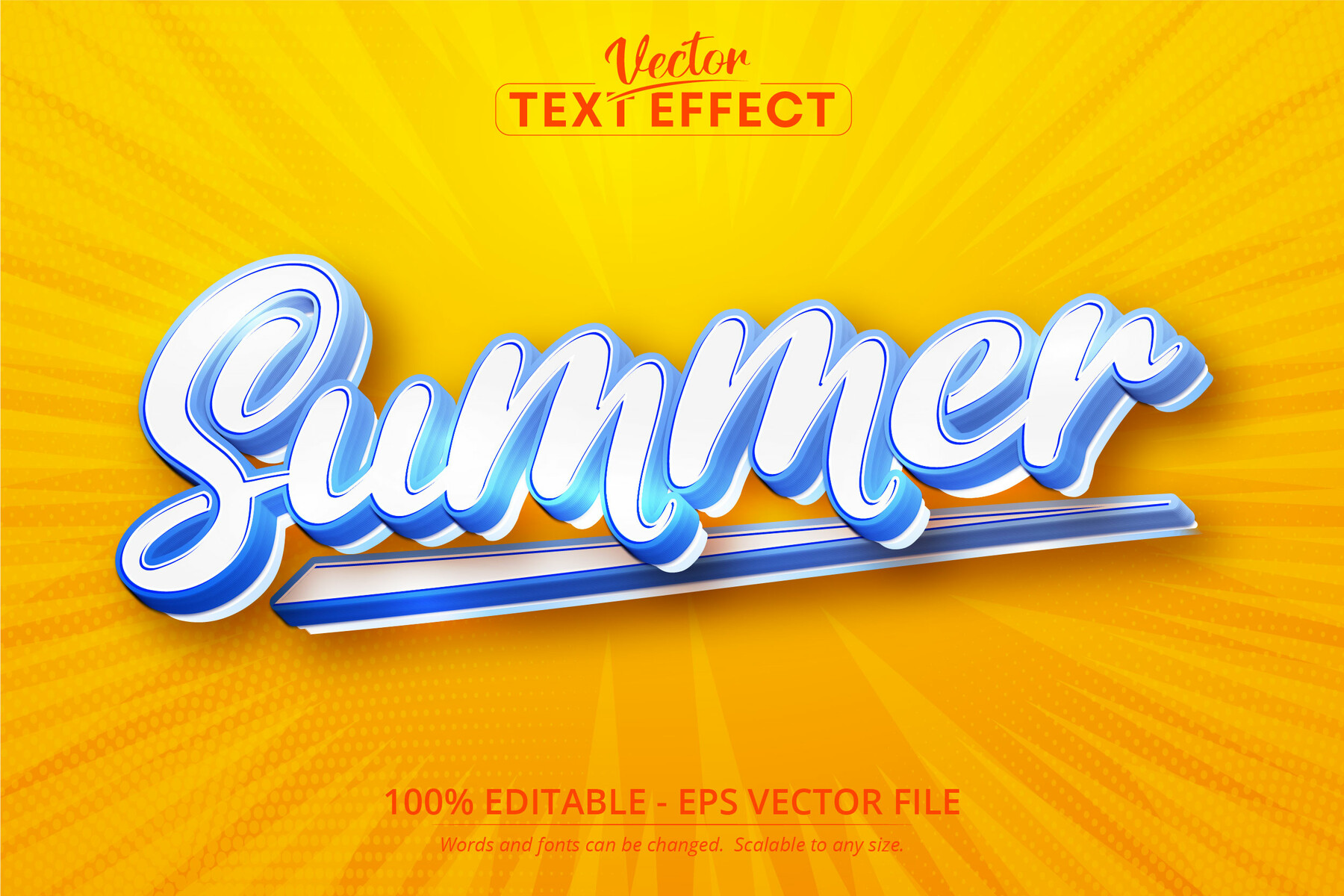 ArtStation - Summer text, cartoon style editable text effect | Artworks