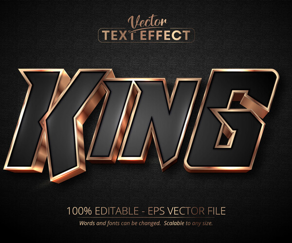 ArtStation - King text, luxury rose gold editable text effect on black ...