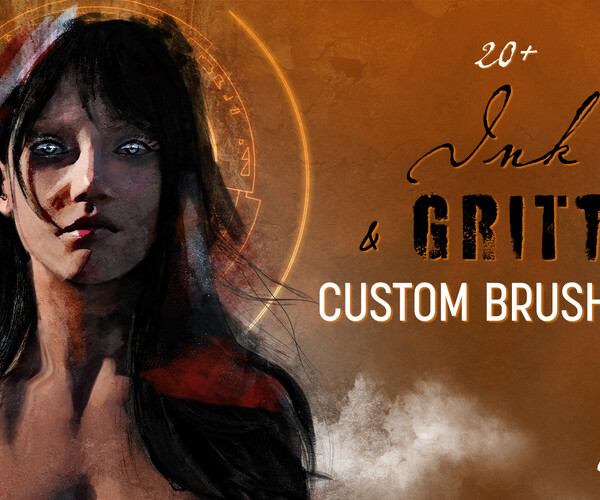 ArtStation - 20+ Ink & Gritty brushes for Photoshop - Vol. 1 | Brushes