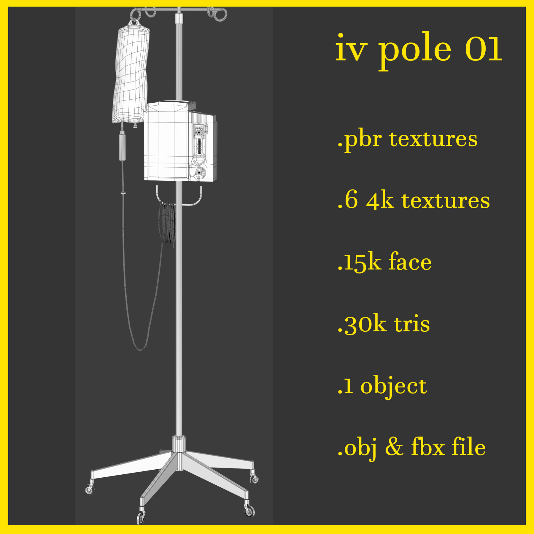 ArtStation - iv pole 3d model | Game Assets