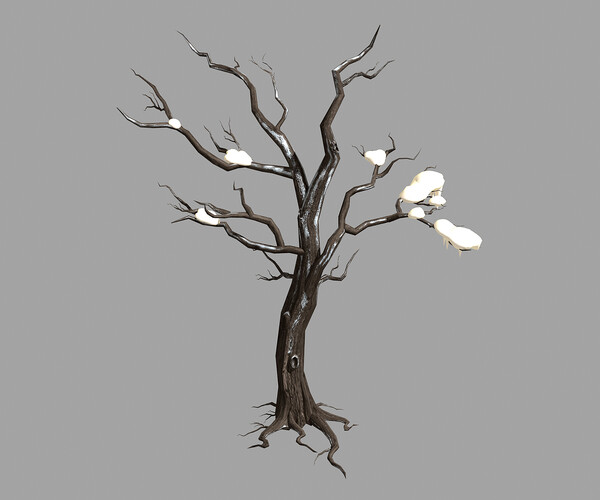 ArtStation - Snow Covered - Dry Tree 03 | Game Assets