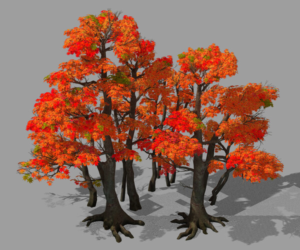 ArtStation - Forest - Red Tree 03 | Game Assets