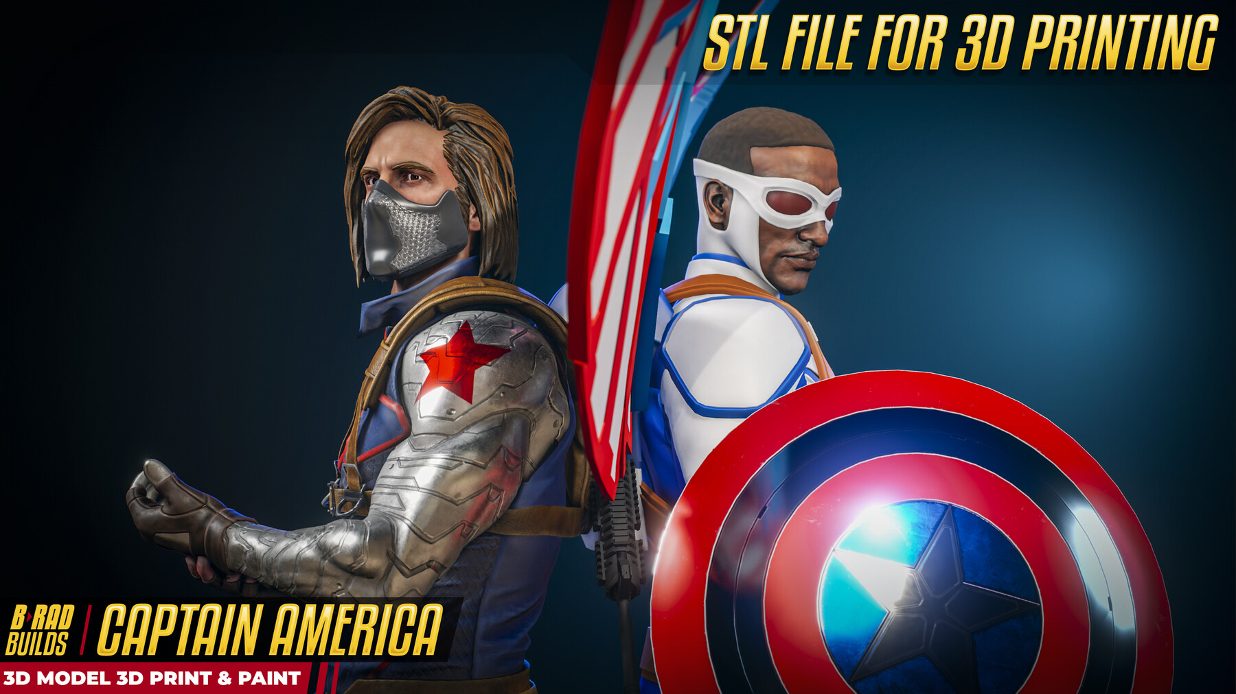 ArtStation - 3D Printable CAPTAIN AMERICA STL Model | Game Assets