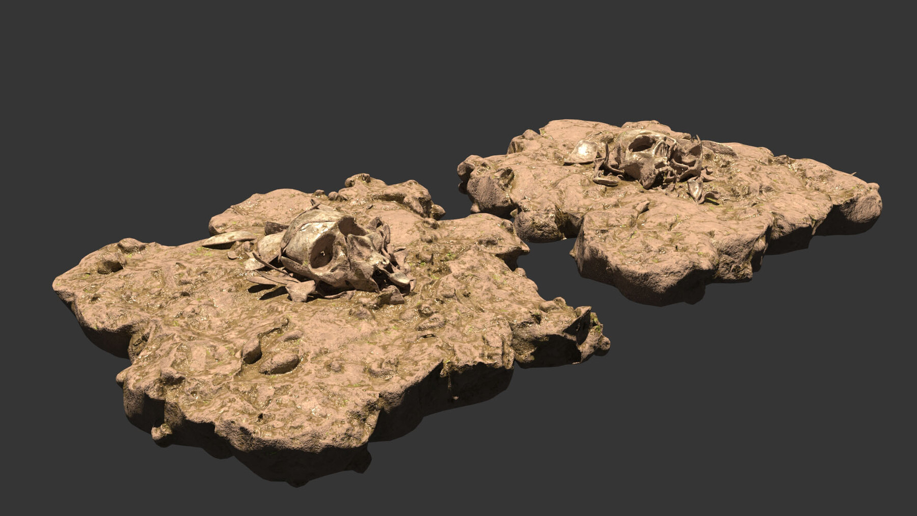 ArtStation - Modular 3D Ground with broken skulls LOW POLY VERSION ...