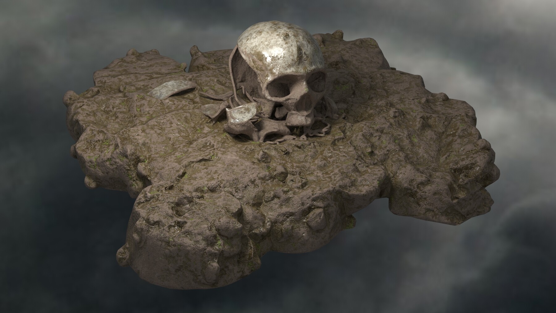 ArtStation - Modular 3D Ground with broken skulls LOW POLY VERSION ...