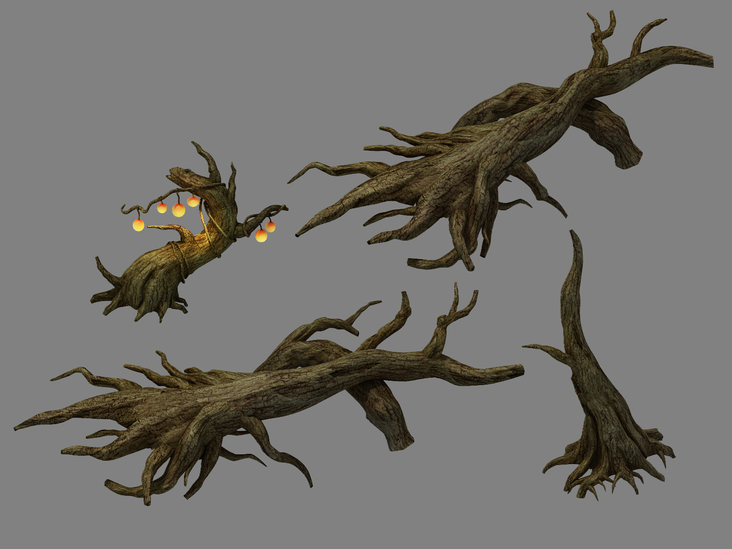 ArtStation - Fallen Land - Various Dry Trees 01 | Game Assets