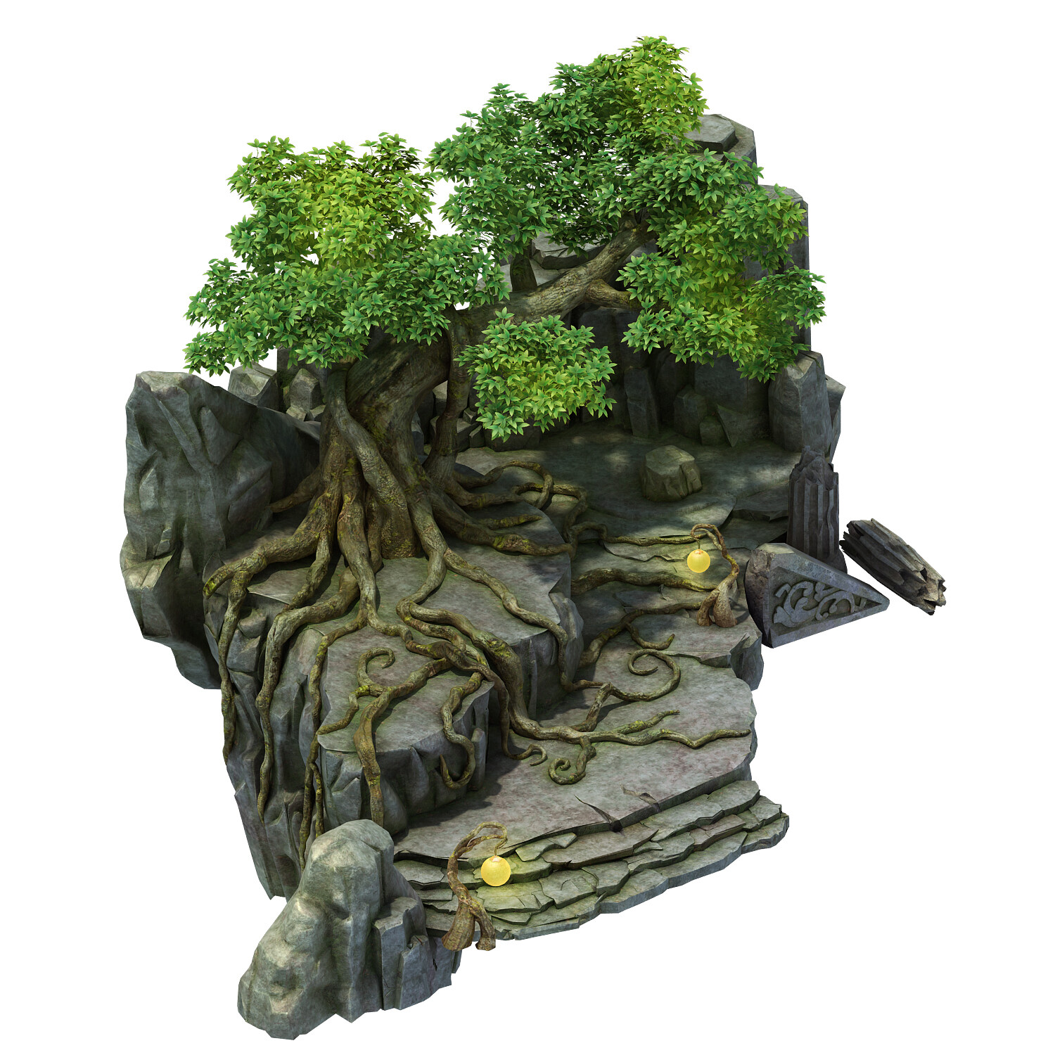 ArtStation - Fallen Land - Stone Forest - Tree | Game Assets