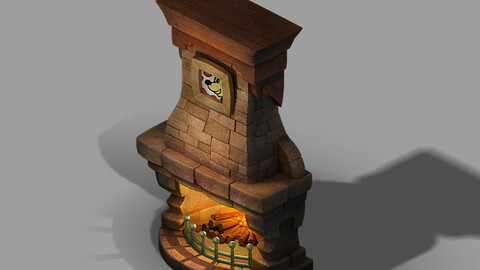 ArtStation - Fireplace 022 | Game Assets