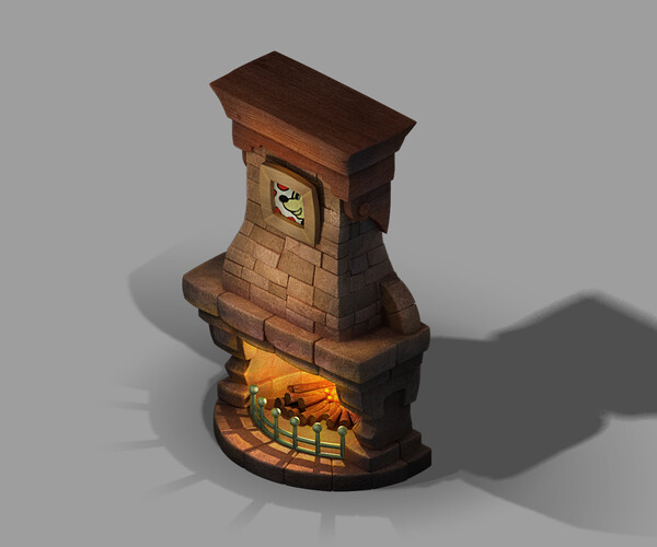 ArtStation - Fireplace 022 | Game Assets
