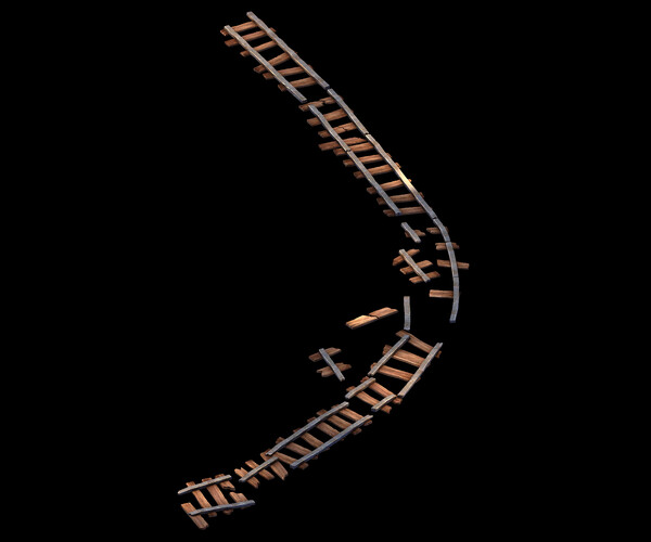 ArtStation - Black Light Cave - Rail Track 01 | Game Assets