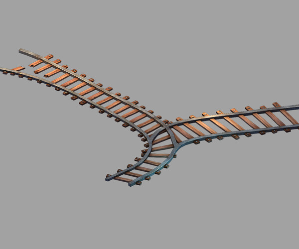 ArtStation - Black Light Cave - Rail Track 02 | Game Assets