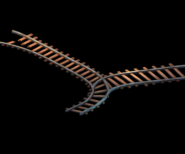 ArtStation - Black Light Cave - Rail Track 02 | Game Assets