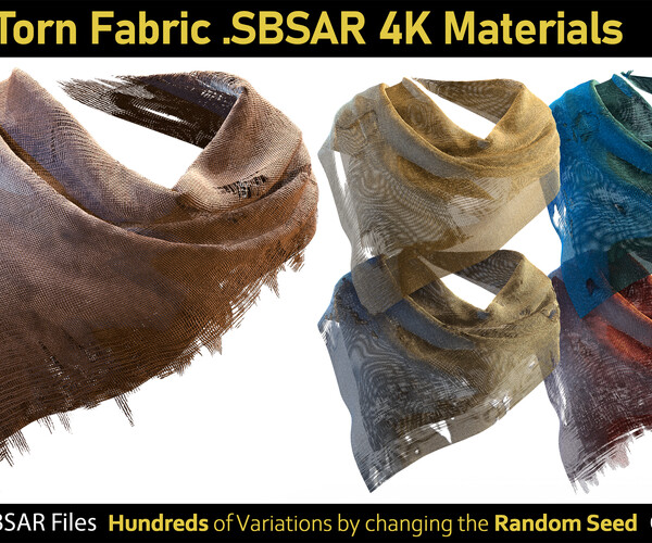 ArtStation - 7 Free Torn Fabric Materials | Game Assets