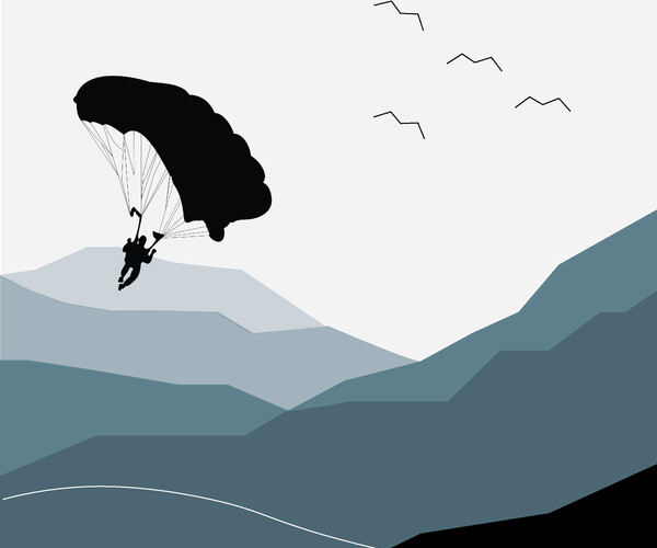 ArtStation - Hand-gliding Illustration Landscape Artwork | Artworks