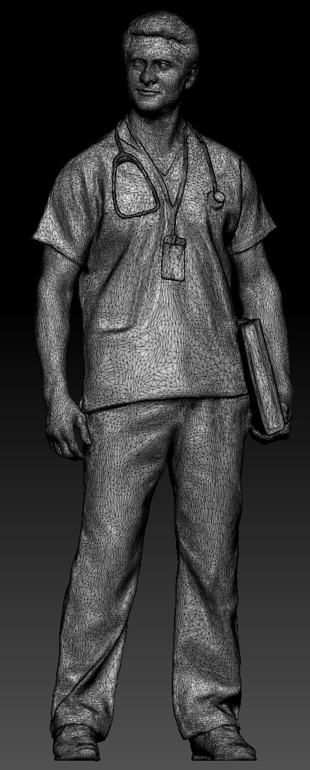 ArtStation - Male doctor in purple uniform with folder 302 | Game Assets